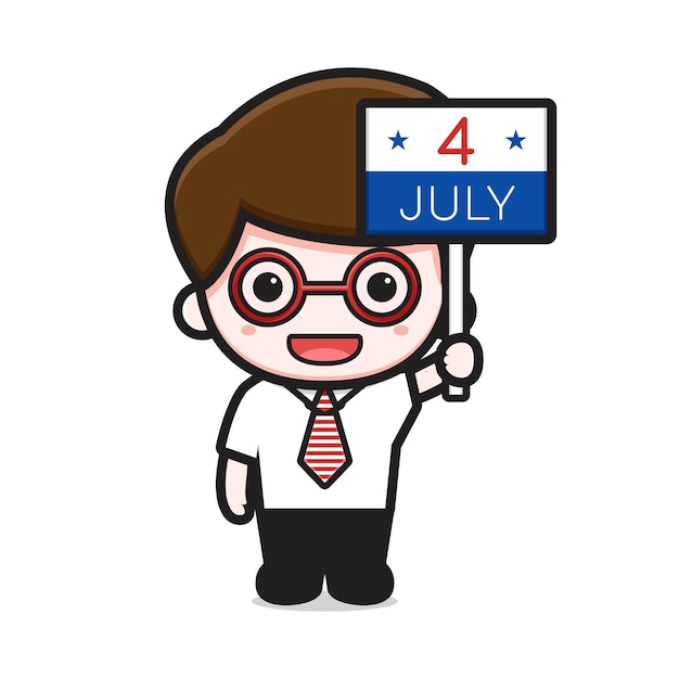 Cheerful Cartoon Character Celebrates Independence Day | Jiffy Designs
