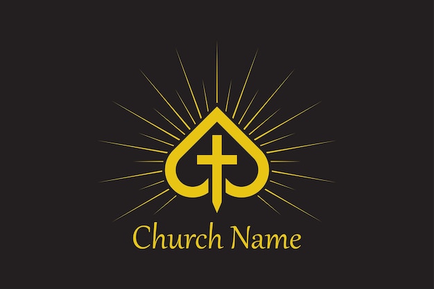 Radiant Spade-Shaped Cross Emblem for Christian Church | Jiffy Designs
