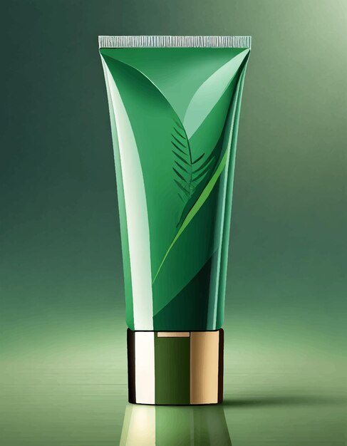 Captivating Botanical Tube: Vibrant Green Leaves on Display | Jiffy Designs