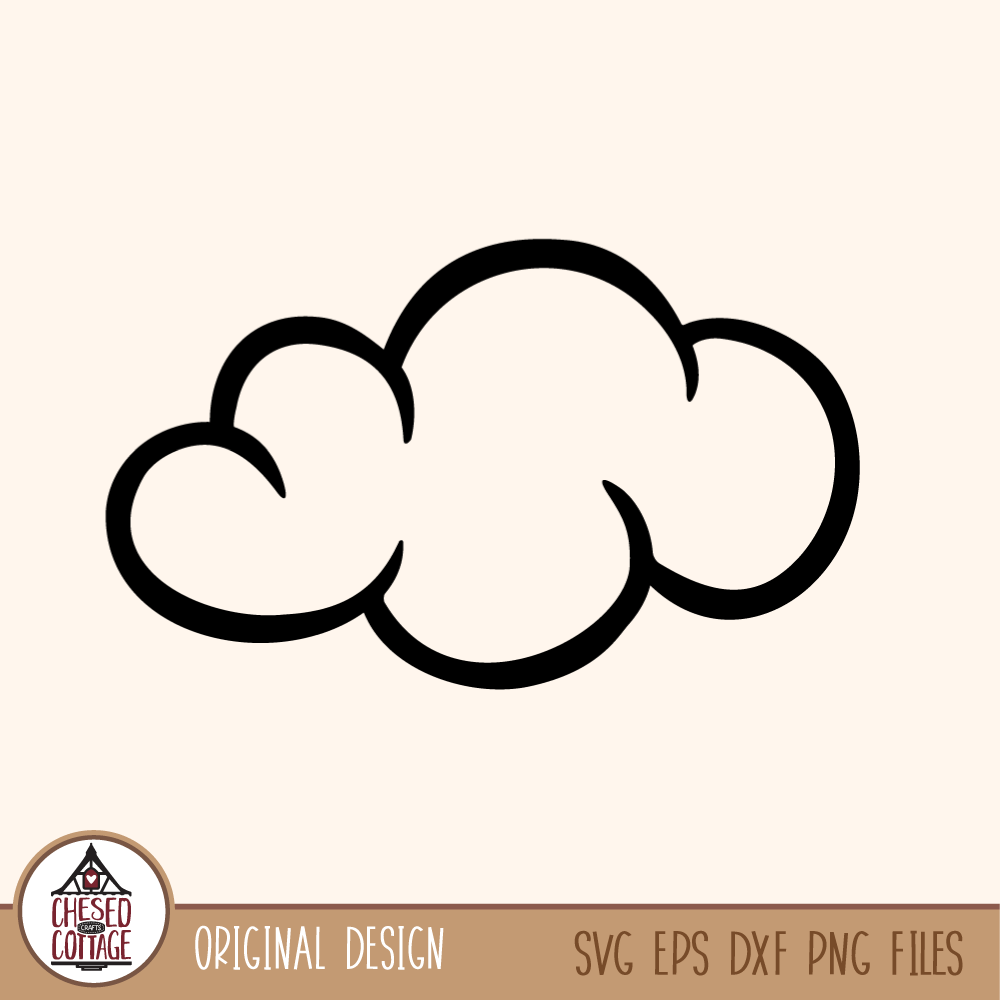 Fluffy Cloud Silhouette with Bold Curved Outlines | Jiffy Designs