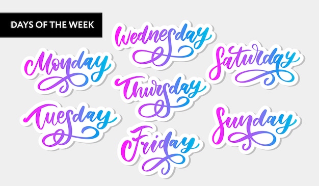 Vibrant Handwritten Days of the Week Typography | Jiffy Designs