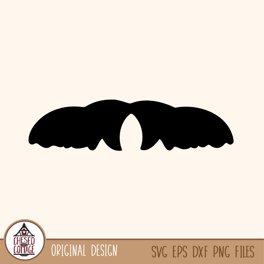 Whimsical Mustache Silhouette with Curled Ends and Smooth Contours ...