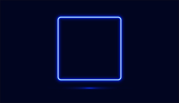 Glowing Blue Neon Square Frame Against Dark Background | Jiffy Designs