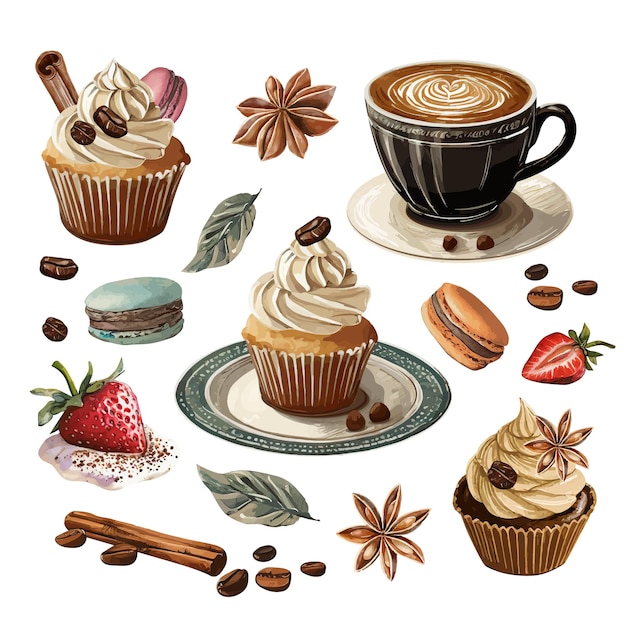 Delectable Coffee and Dessert Collection with Vibrant Flavors | Jiffy ...