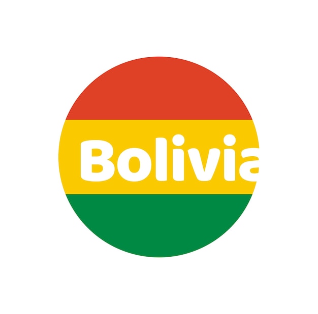 Vibrant Bolivian flag with bold lettering in circle | Jiffy Designs