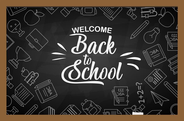 Chalkboard Illustration of Back to School Supplies and Decor | Jiffy ...