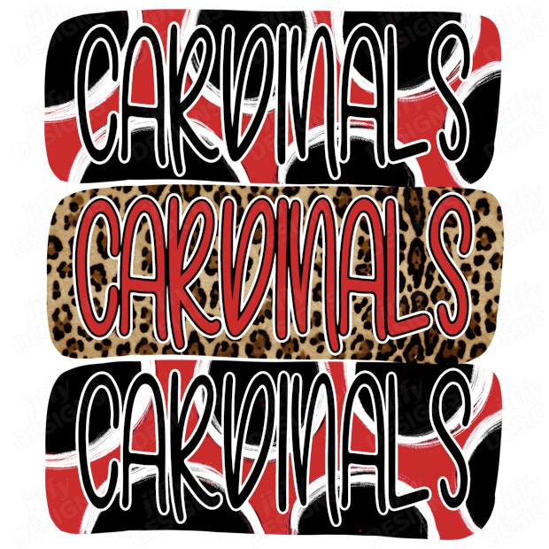 'Cardinals' Repeated in Bold Lettering with Striking Color Combinations ...