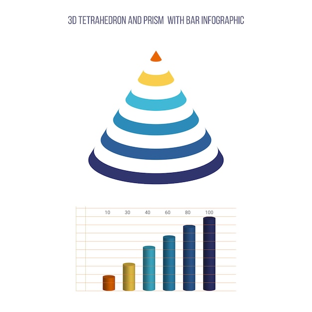 Vibrant 3D Pyramid with Ascending Bar Graph Infographic | Jiffy Designs