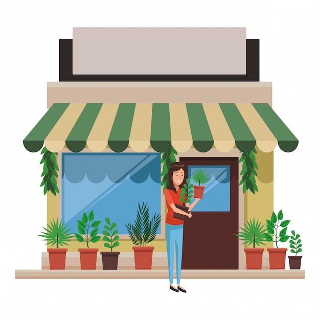 Vibrant Storefront with Lush Greenery and Friendly Owner | Jiffy Designs