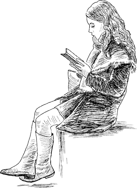 Pensive Young Woman Deeply Engrossed in a Book | Jiffy Designs