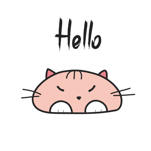 Vector Print With Funny Cat | Jiffy Designs