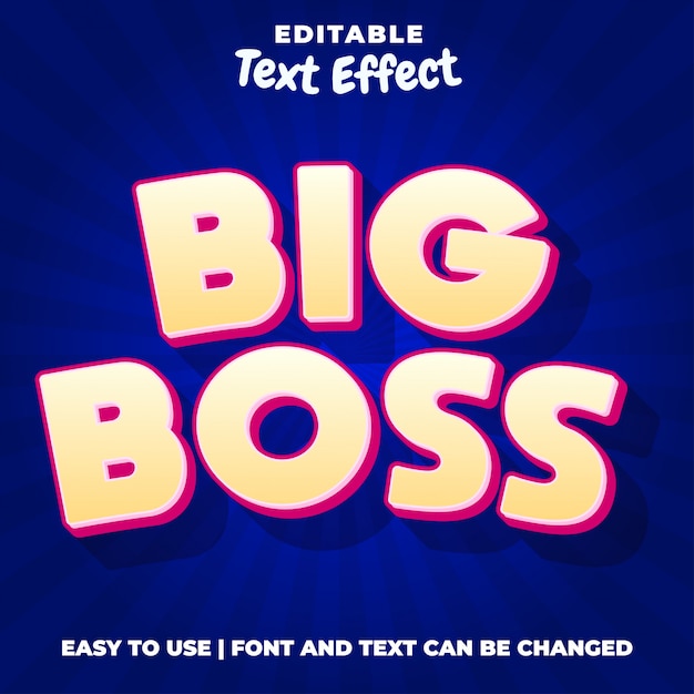 Vibrant and Bold 'Big Boss' Retro Text Effect | Jiffy Designs