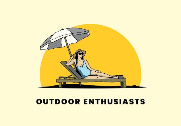 Relaxing Outdoor Adventure: Sunbathing Under Umbrella | Jiffy Designs