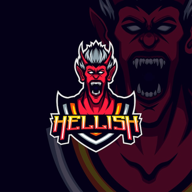 Fierce Hellish Demon Mascot Logo with Fiery Horns and Fangs | Jiffy Designs