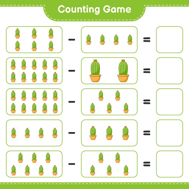 Vibrant Cactus Counting Game for Kids | Jiffy Designs