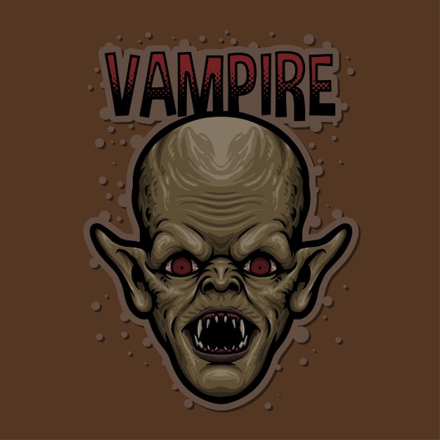 Terrifying Vampire's Grotesque Face with Glowing Red Eyes | Jiffy Designs