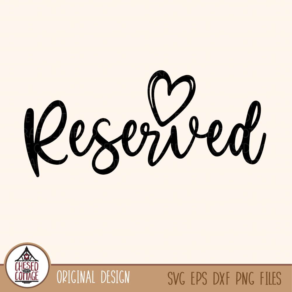 'Reserved' Elegant Cursive Script with Stylized Heart Accent | Jiffy ...
