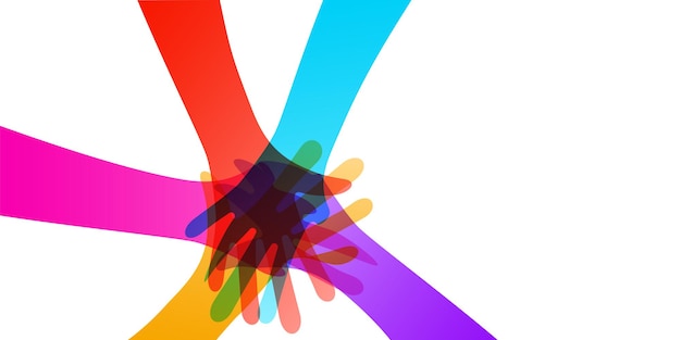 Vibrant Hands Joining Together in Colorful Unity | Jiffy Designs