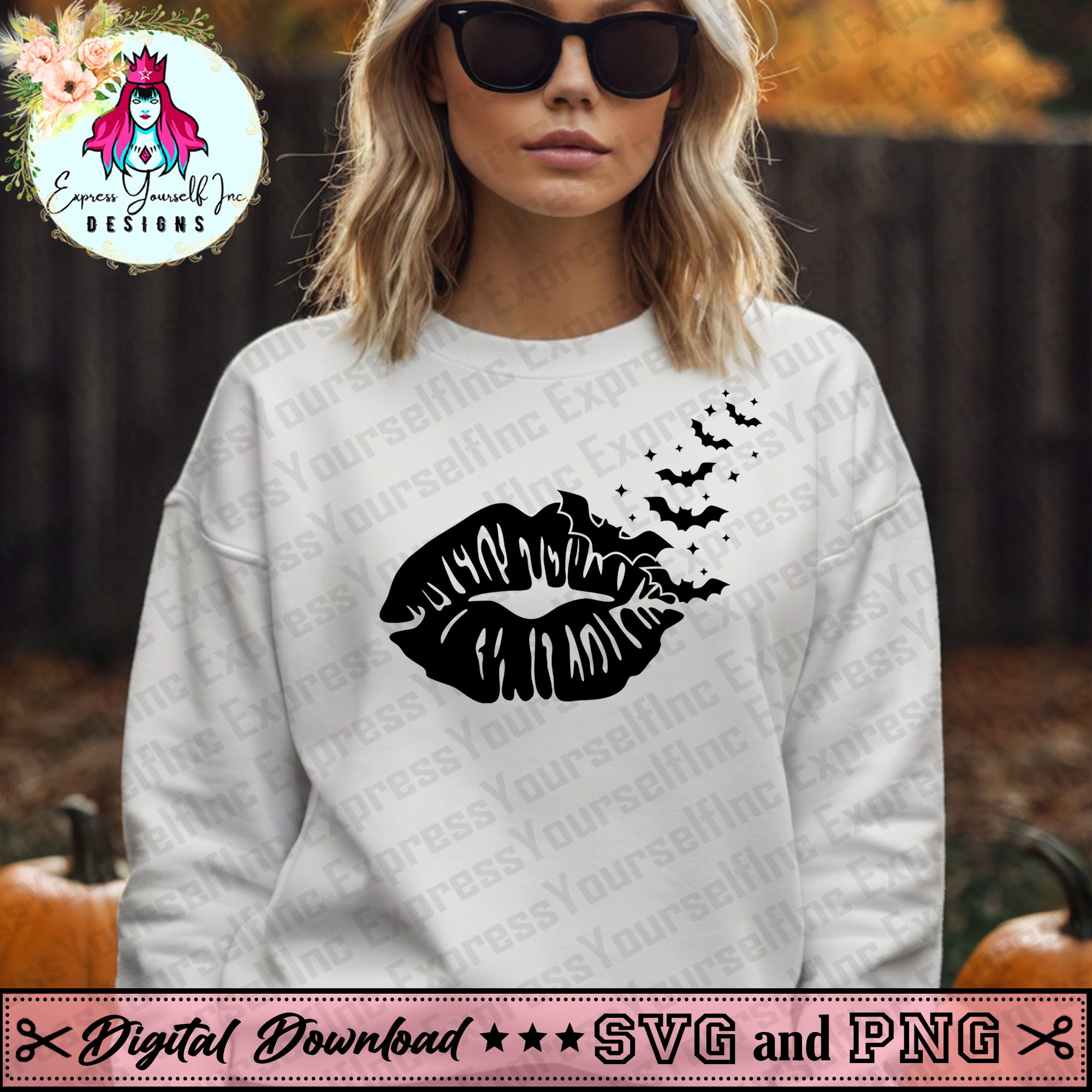 Bats Lips Halloween svg, Halloween Lips svg, Halloween Bats svg, Spooky ...