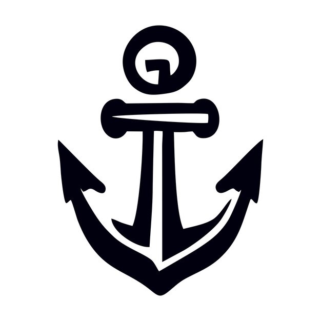 Iconic Black Anchor Symbol with Minimalist Design | Jiffy Designs