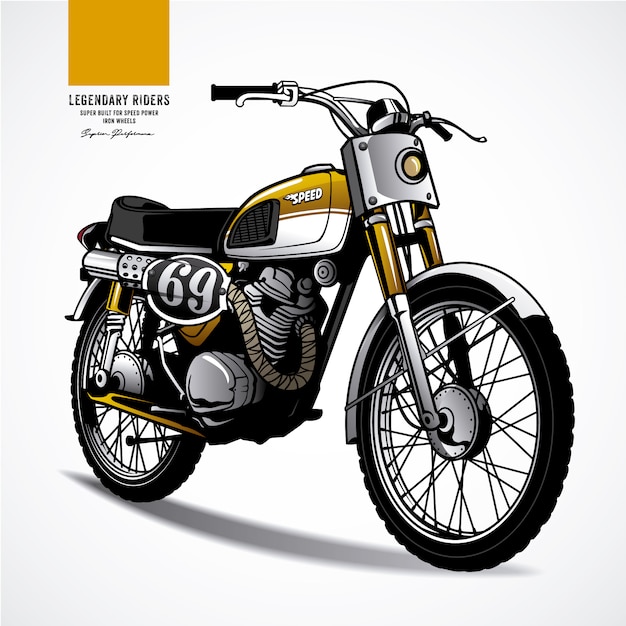 Vintage Motorcycle with Bold Retro Styling and Numbered Design | Jiffy ...