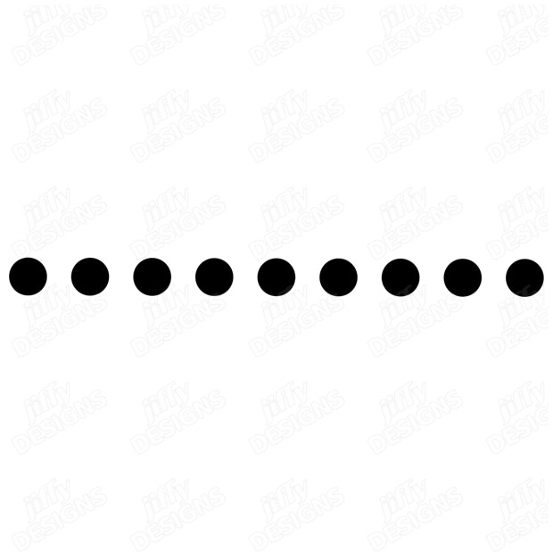 Nine Black Dots Aligned in a Precise Horizontal Row | Jiffy Designs