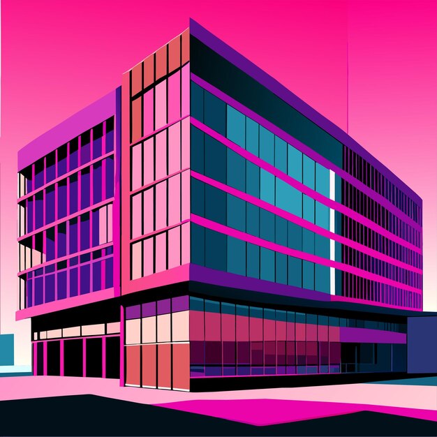 Striking Geometric Architecture in Vibrant Hues of Purple and Pink ...