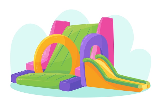 Vibrant Inflatable Playground with Slides and Hoops | Jiffy Designs