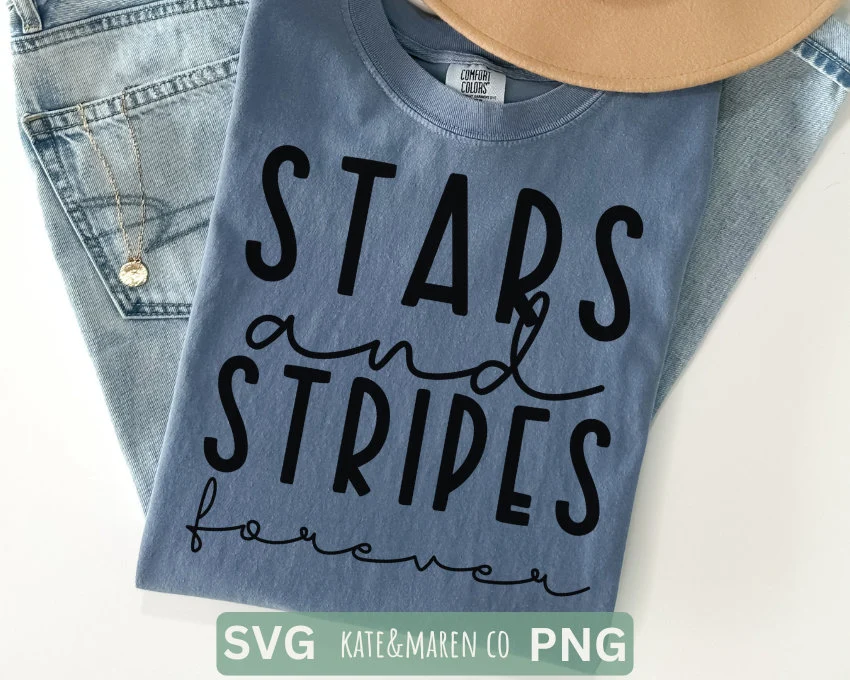 'Stars and Stripes Forever' Stylized Typography with Elegant Cursive ...