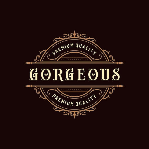 Elegant Ornamental Badge with Vintage Typography and Flourishes | Jiffy ...