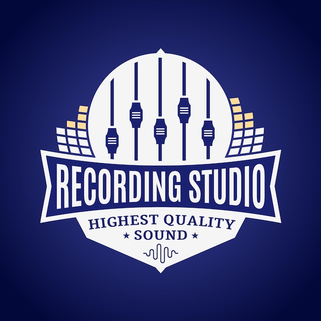 Vintage Recording Studio Logo with Retro Audio Equalizers | Jiffy Designs
