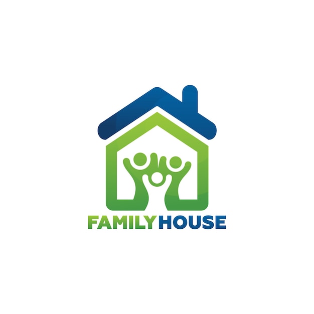 Vibrant Family Home Symbol with Supportive Figures | Jiffy Designs