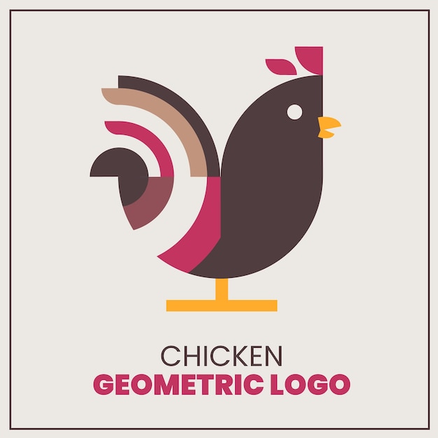 Vibrant Geometric Chicken Illustration with Bold Colors | Jiffy Designs