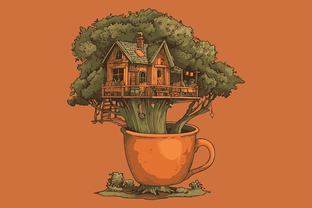 Enchanting Treehouse in a Whimsical Teacup Landscape | Jiffy Designs