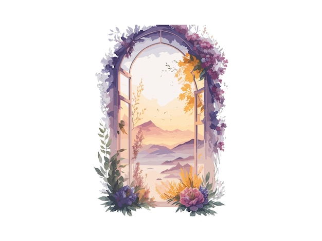 Enchanting Arched Window Framing Serene Mountain Landscape | Jiffy Designs