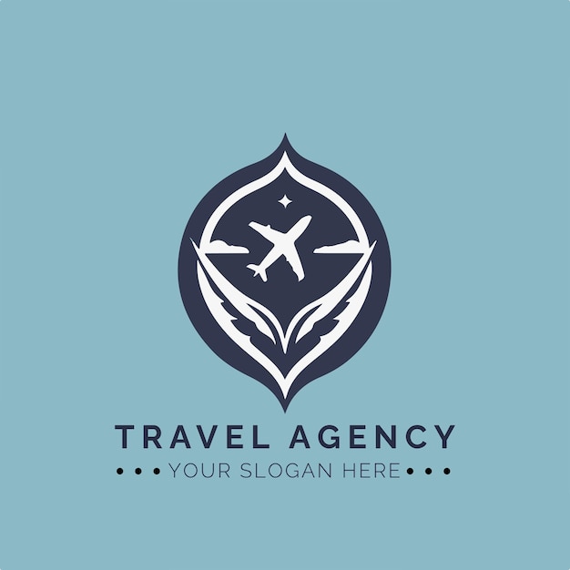 Elegant Travel Agency Emblem with Soaring Plane Icon | Jiffy Designs