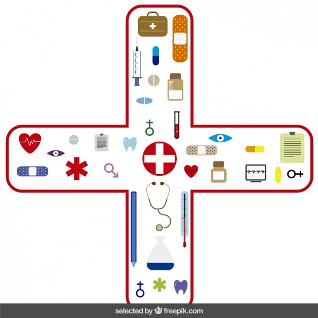 Vibrant Medical and Healthcare Icons in Cross Shape Collection | Jiffy ...