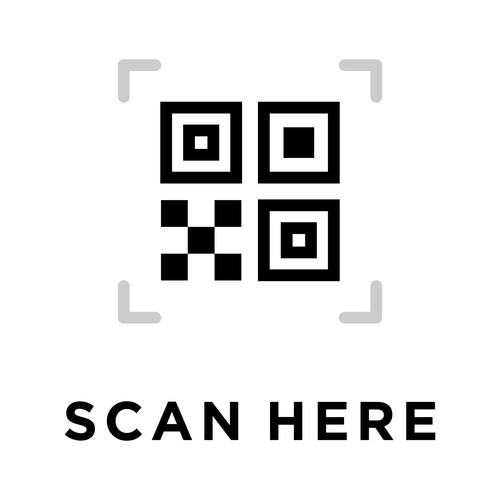 Scan Here Qr Code Vector Border Icon. This Icon Use For Admin Panels ...
