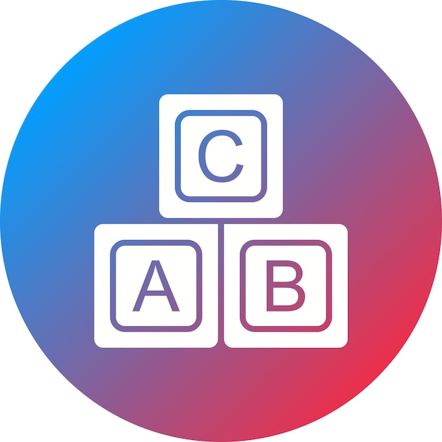 Colorful Alphabet Building Blocks in a Gradient Circle | Jiffy Designs