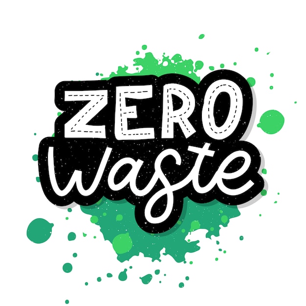 Vibrant Zero Waste Slogan with Splattered Green Accents | Jiffy Designs