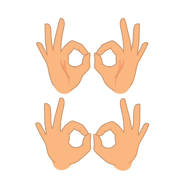 Positive Hand Gestures in Vibrant Cartoon Style | Jiffy Designs