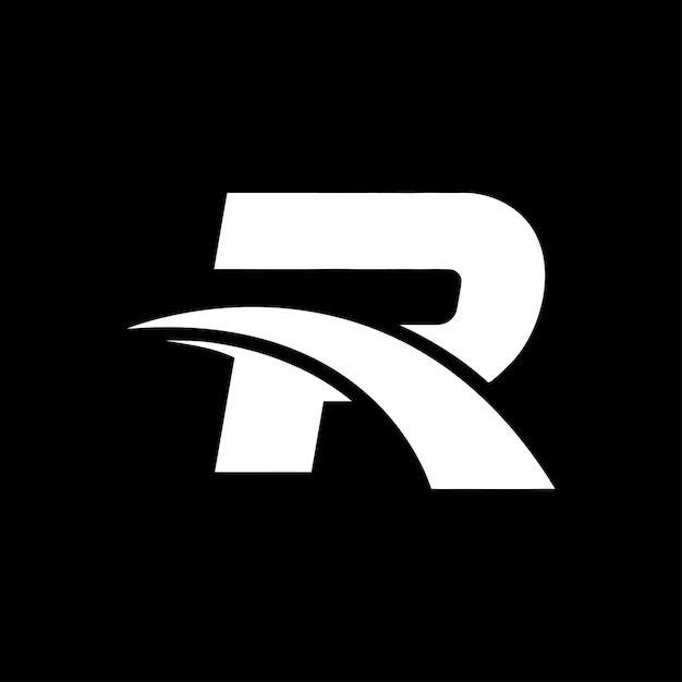 Sleek and Modern Letter R Symbol in Striking Black and White | Jiffy ...