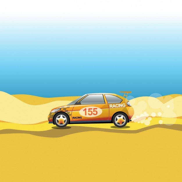 Vibrant Rally Car Racing Through Desert Landscape | Jiffy Designs