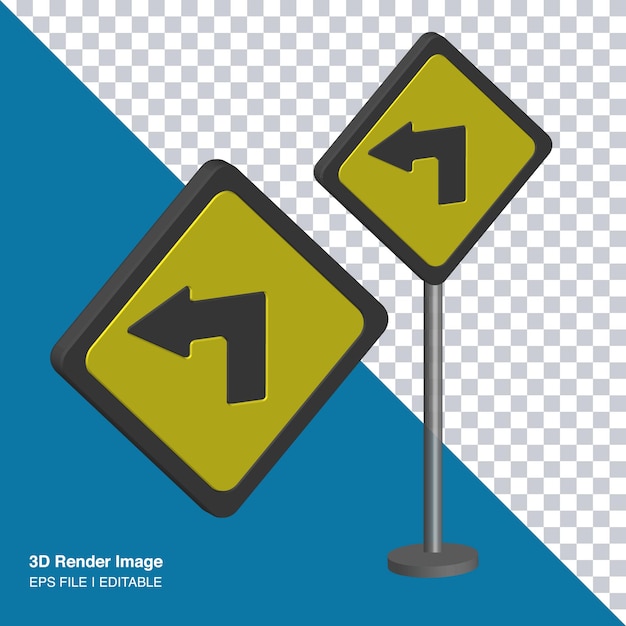 Vibrant Directional Road Signs on Transparent Background | Jiffy Designs