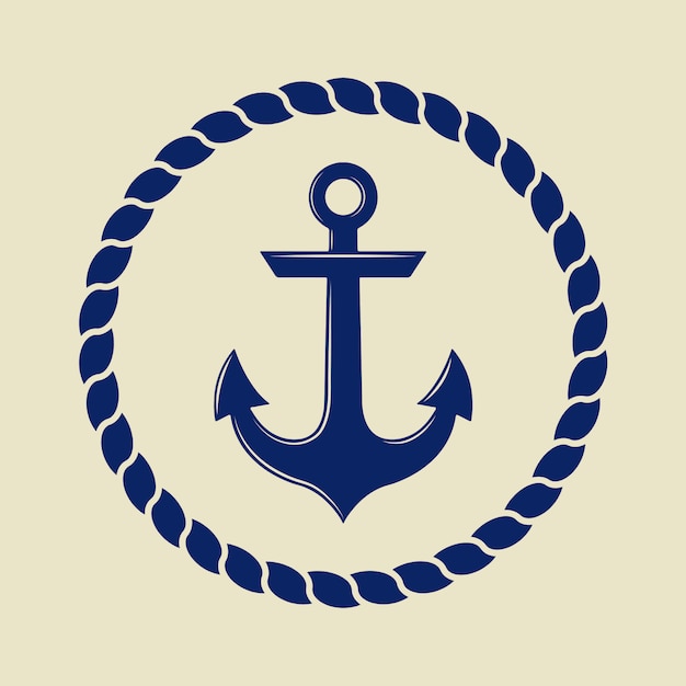 Iconic Anchor Emblem Encircled by Nautical Rope | Jiffy Designs