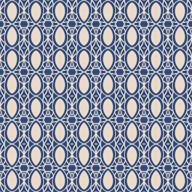 Elegant Interlocking Oval Pattern in Navy and Beige | Jiffy Designs