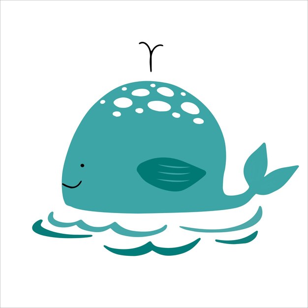 Adorable Aquatic Creature Floating in Waves | Jiffy Designs