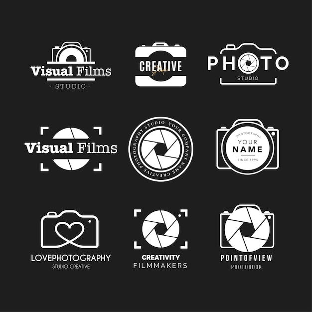 Minimalist Monochrome Photography and Filmmaking Logos Collection ...