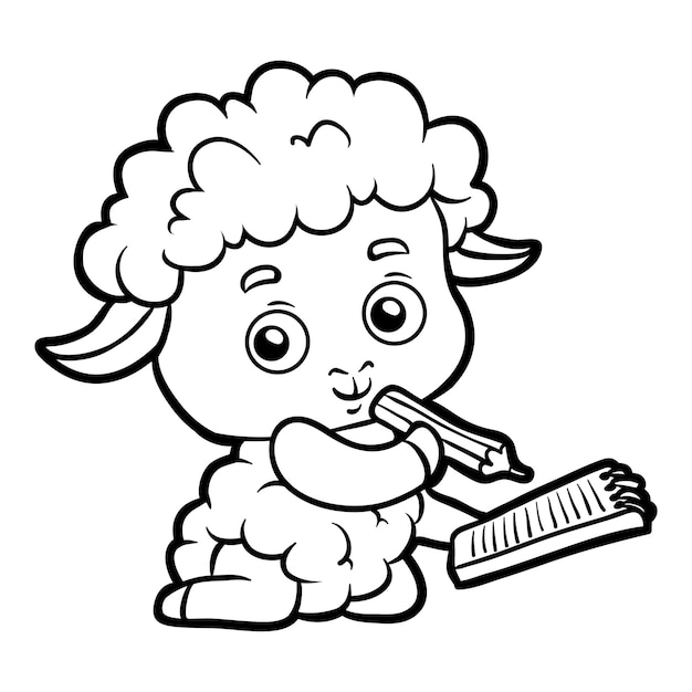 Adorable Sheep Brushing Teeth with Toothbrush | Jiffy Designs