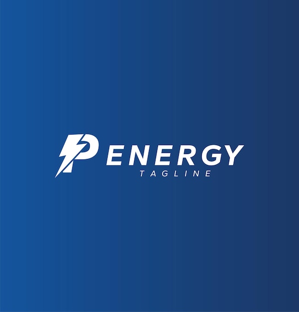 Minimalist Blue Energy Logo with Stylized Lightning Bolt | Jiffy Designs